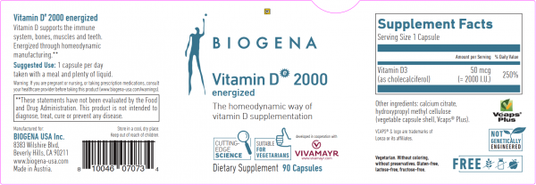 Vitamin D 2000 Vegan Formula | Biogena USA